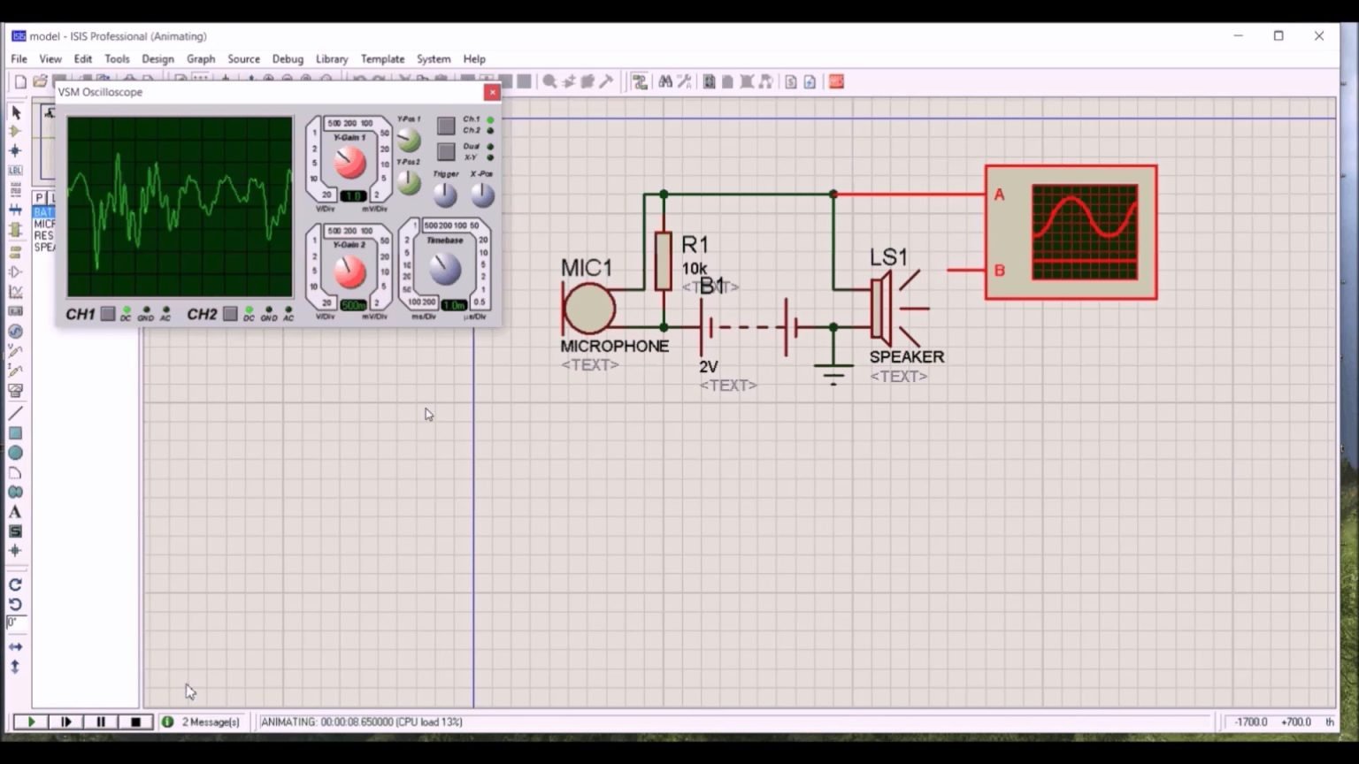 Add Microphone Library for Proteus and Generate Audio Waveforms